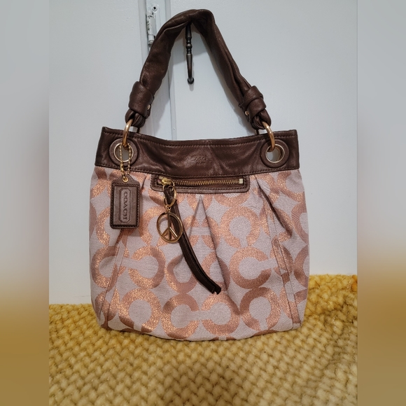 Coach | Bags | Coach Parker Op Art Convertible Hippie Brown Rose Gold ...